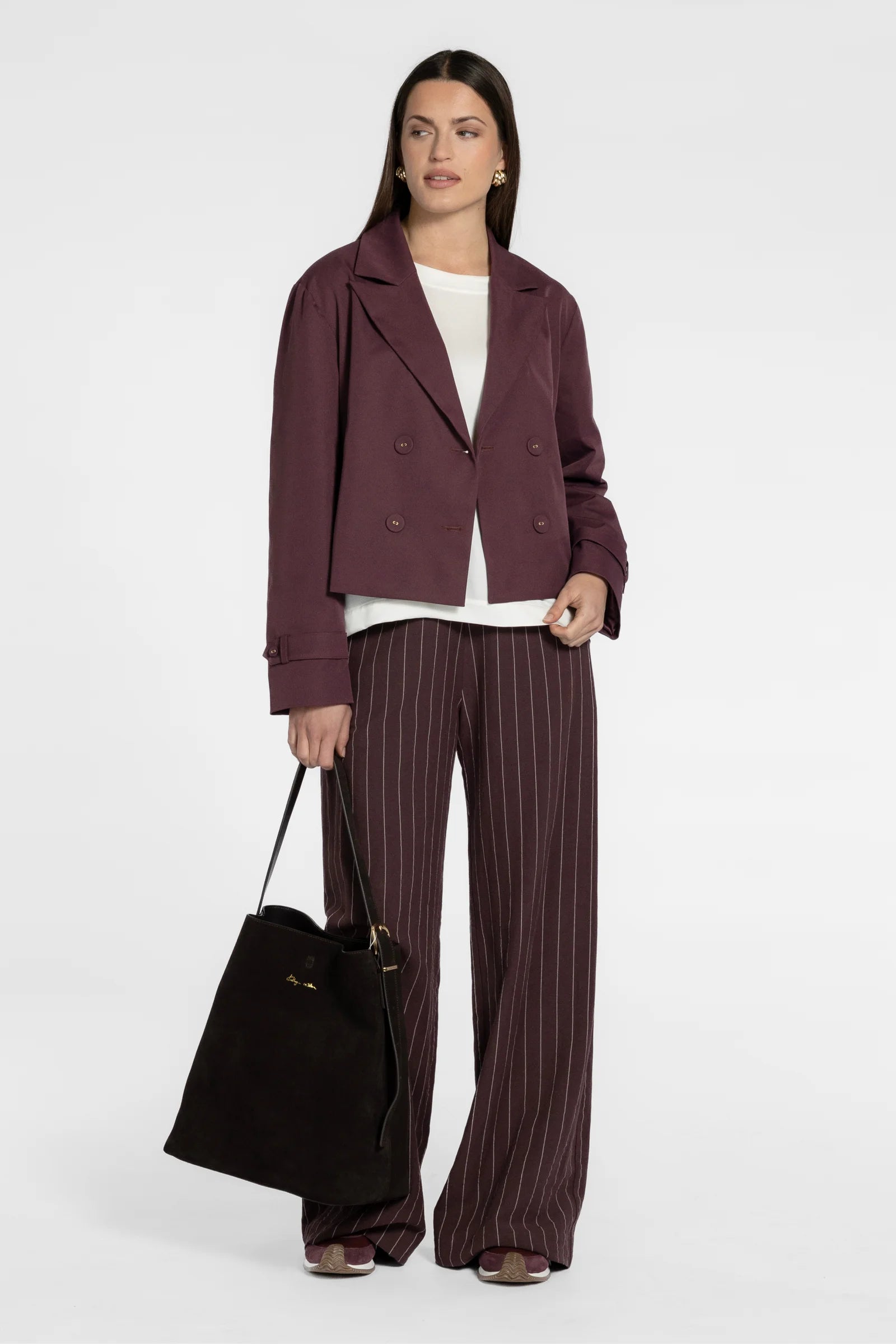 Repertoire Gillian Crop Trench - Berry – THE VOGUE STORE